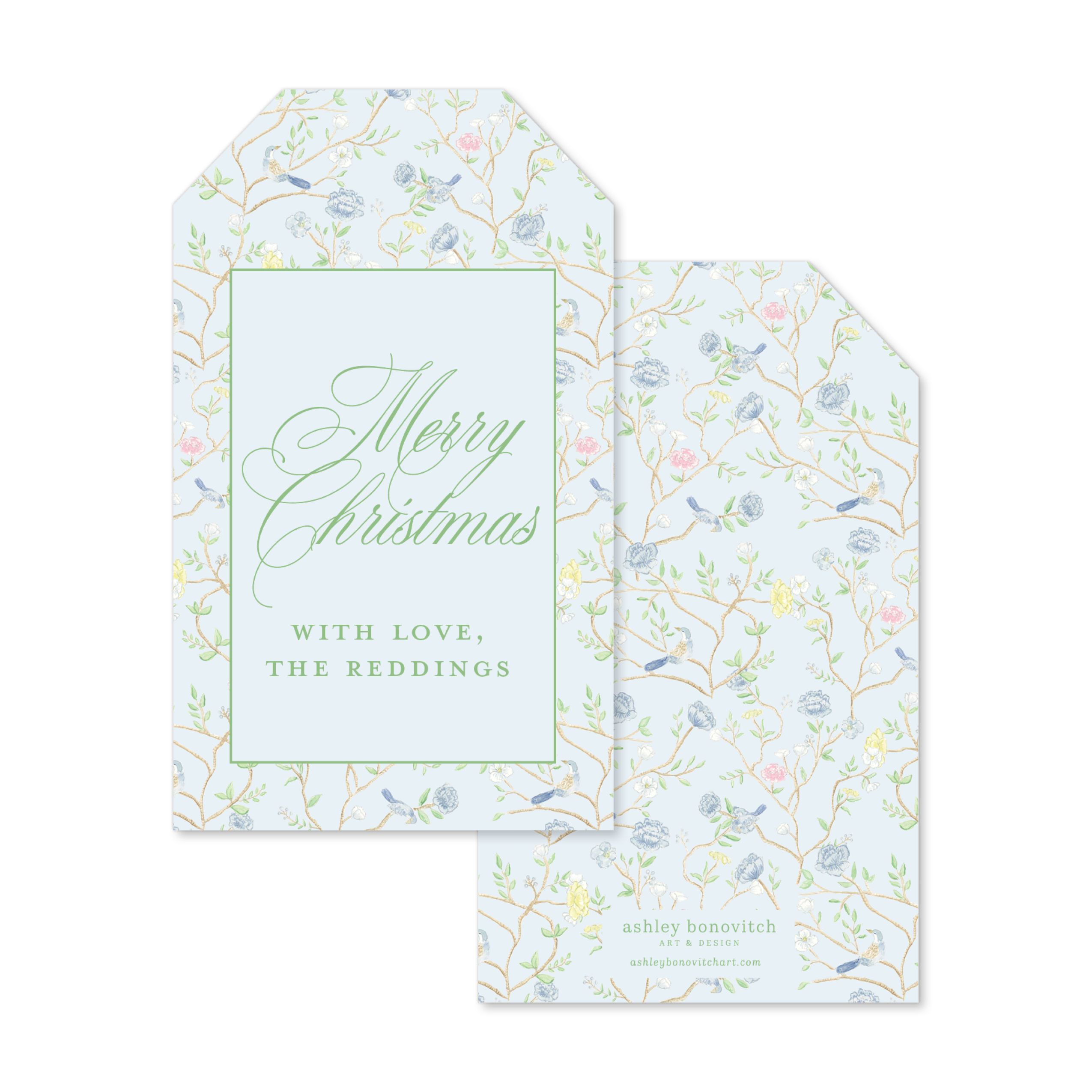 Chinoiserie Birds Christmas Tags – Ashley Bonovitch Art