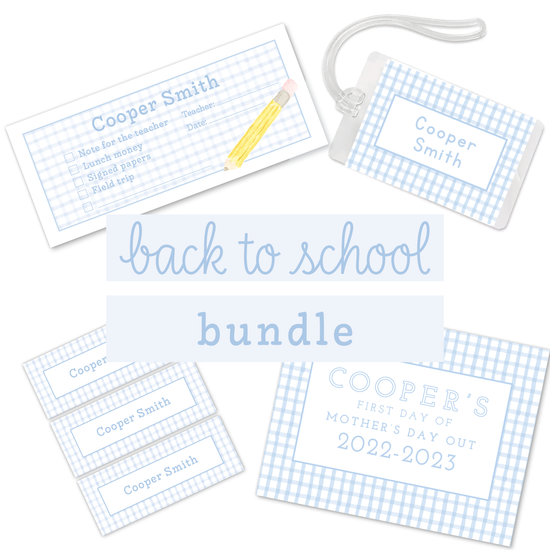 Back to School Bundle - Blue Gingham – Ashley Bonovitch Art